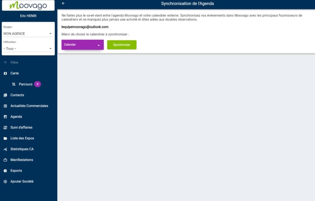 Sincronización del calendario de Outlook y Moovago - Tutorial